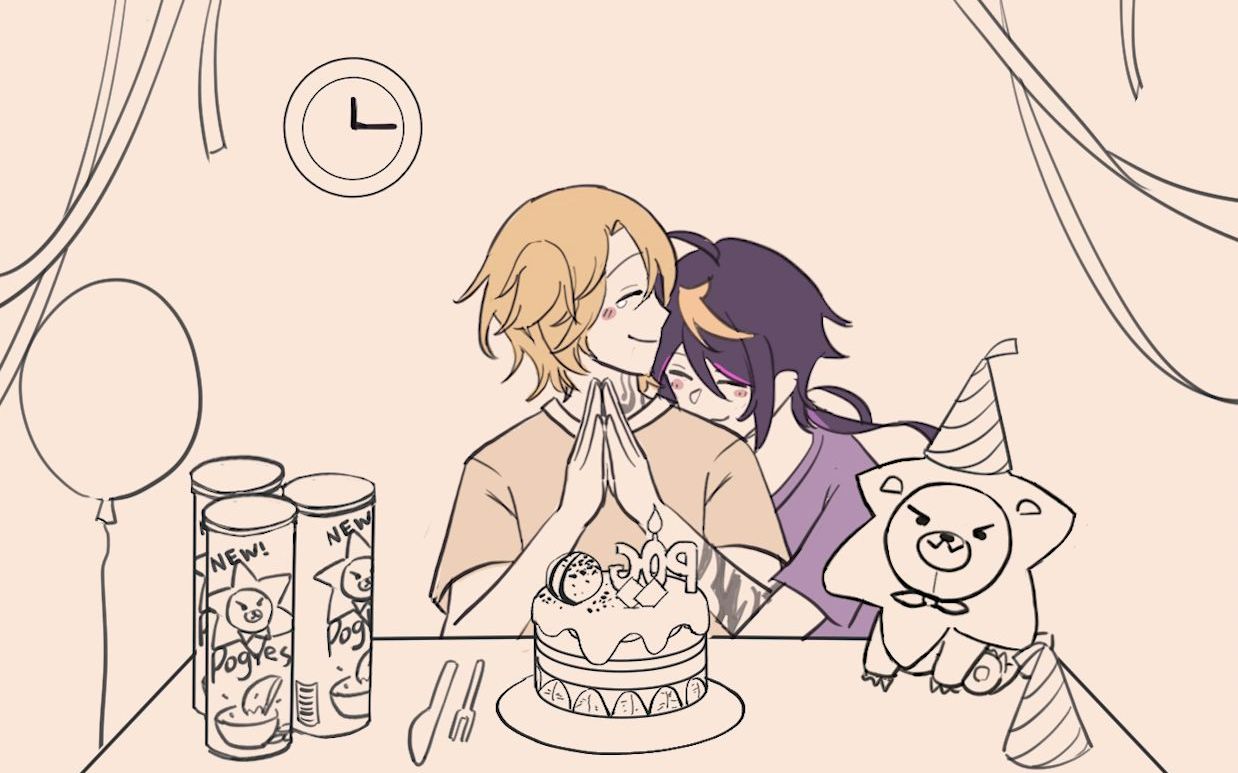 【luxiem手书/Shuca】💜💛生日快乐_哔哩哔哩_bilibili