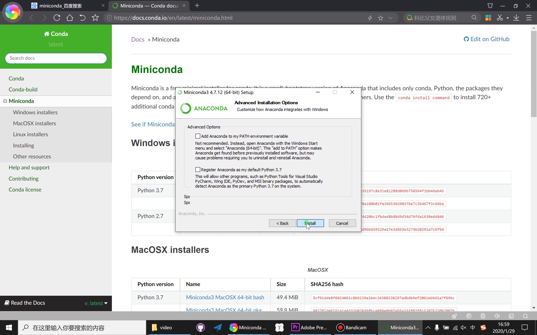 【Python】1-Miniconda的安装和使用_哔哩哔哩 (゜-゜)つロ 干杯~-bilibili