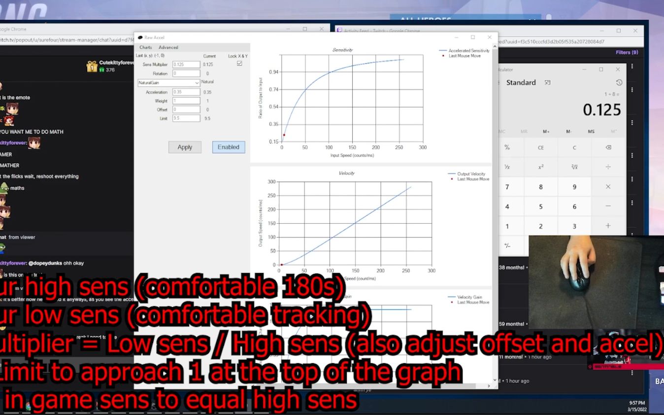 【中英字幕】Surefour 让你试试打开鼠标加速度（Raw Accel 使用方法）
