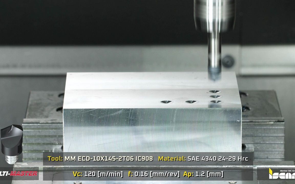 伊斯卡MUSTI-MASTER孔加工系列145°数控点钻，锋利的切削刃、窄横刃和145°顶角，薄而锋利的钻尖避免“钻尖移位”，保证定位精度-伊 ...