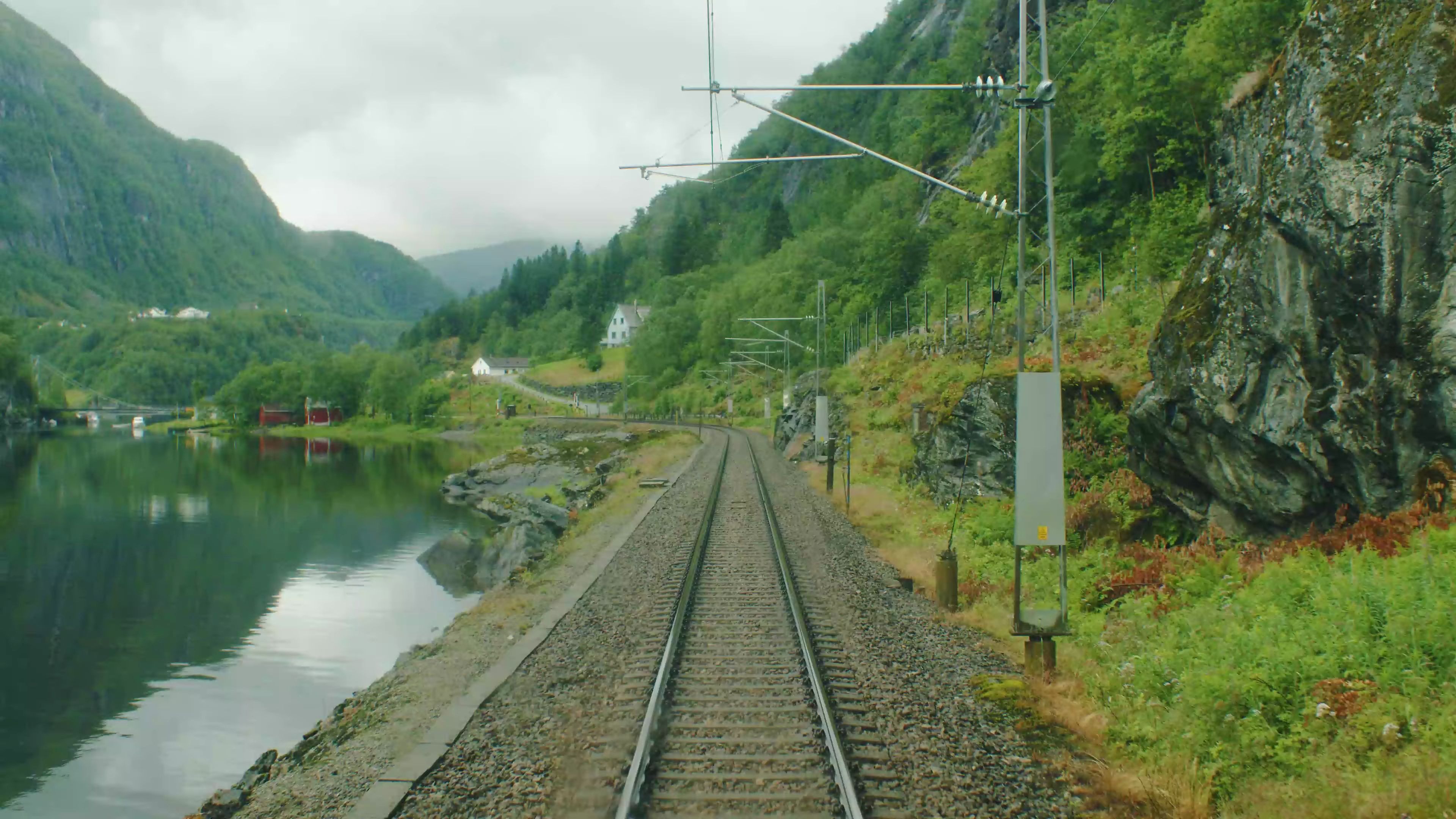 4K CAB VIEW- Summer rain on the Voss line (Voss - Bergen - Voss)_哔哩哔哩 ...