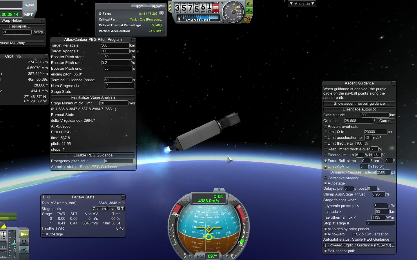 MechJeb的Powered Explicit Guidance发射模式_哔哩哔哩_bilibili