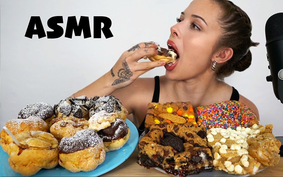 Megan McCullom ☆（剪说话）酥皮奶油泡芙、大块布朗尼 食音咀嚼音（新）_哔哩哔哩_bilibili