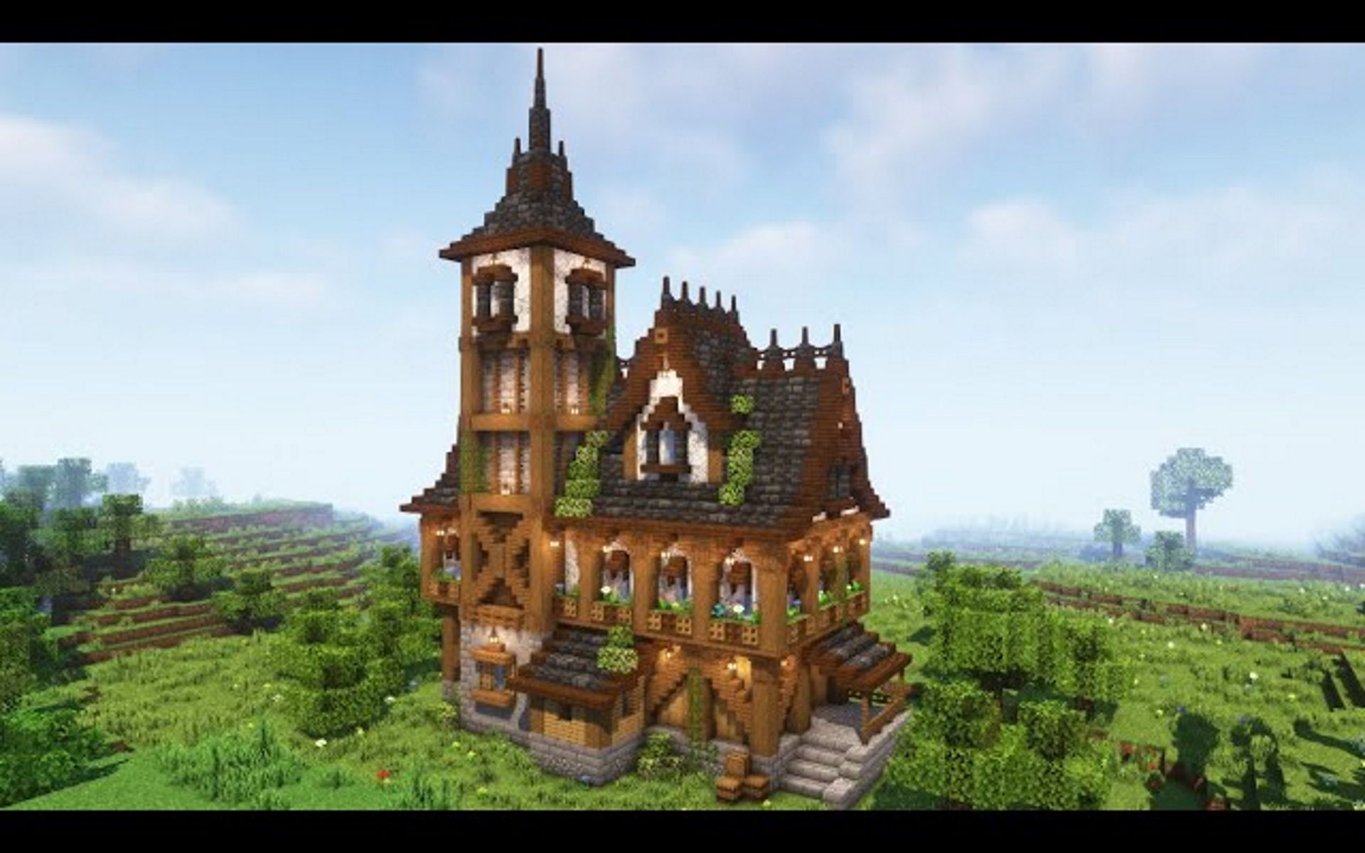 【HRZY Builds】Minecraft 建筑教程-梦幻漂浮的房子（搬运）