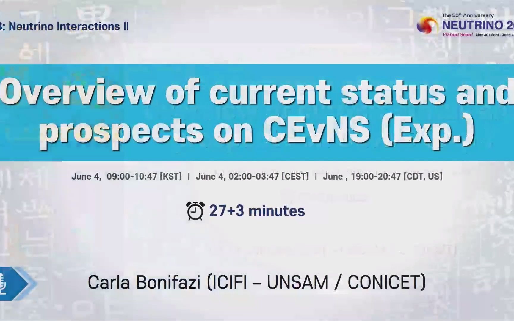 【Neutrino 2022】Overview of current status and prospects on CEvNS (Exp ...