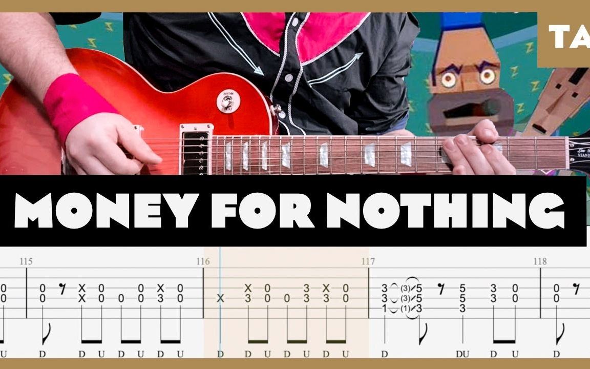 【Mr.Tabs】Money for Nothing - Dire Straits 演示教学_哔哩哔哩_bilibili