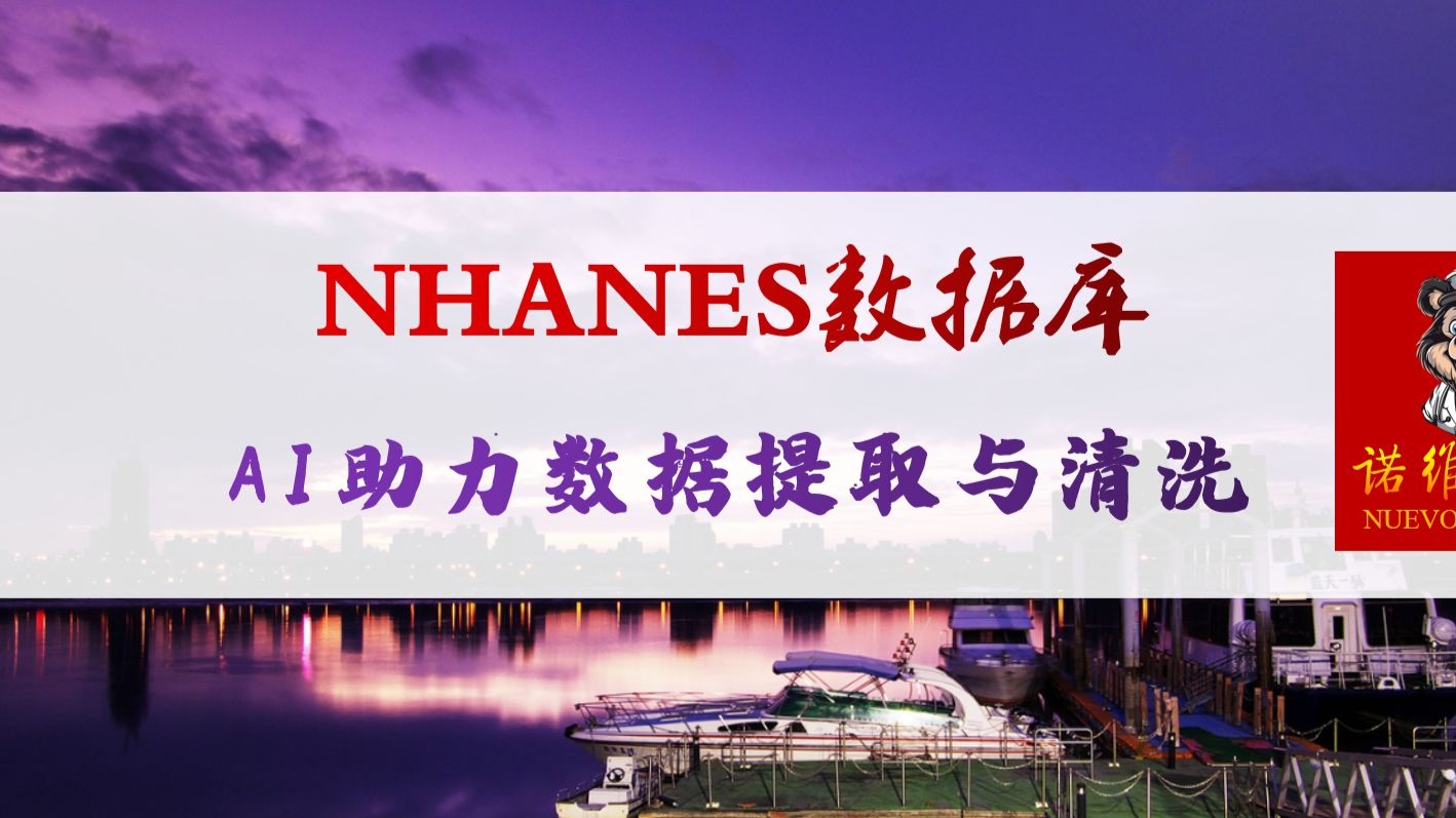 AI助力NHANES数据库数据提取与清洗-课程小结-诺维医研-诺维医研-哔哩哔哩视频