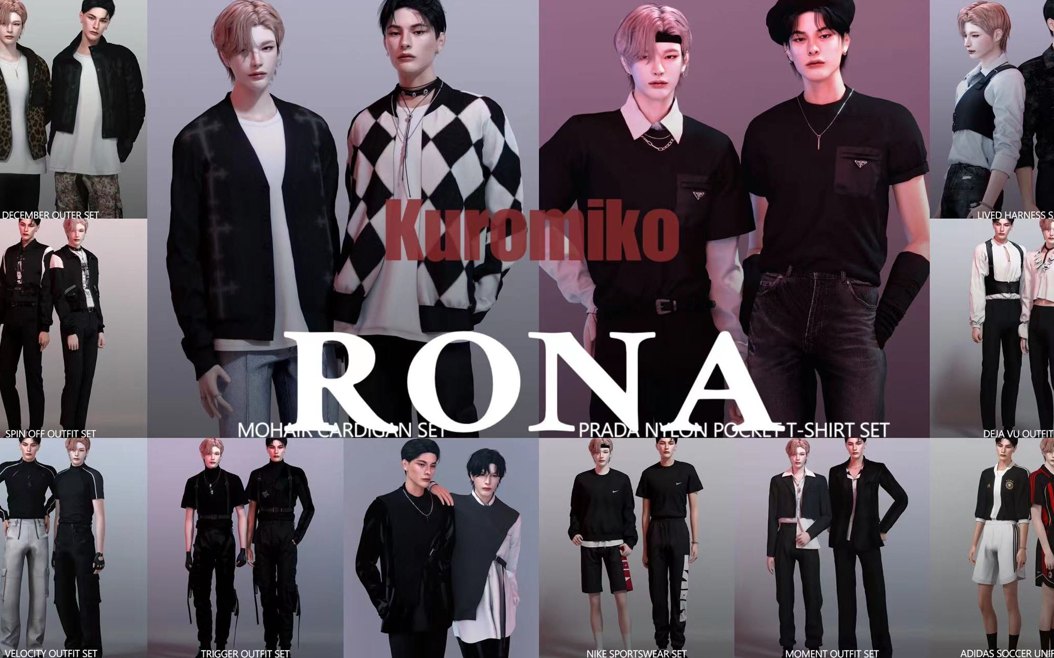 【kuromiko模拟人生4mod分享】RONA_SIMS家那些具有设计感的男装~内含超多运动奢侈潮牌套装♥-I戒糖I-默认收藏夹-哔哩哔哩视频