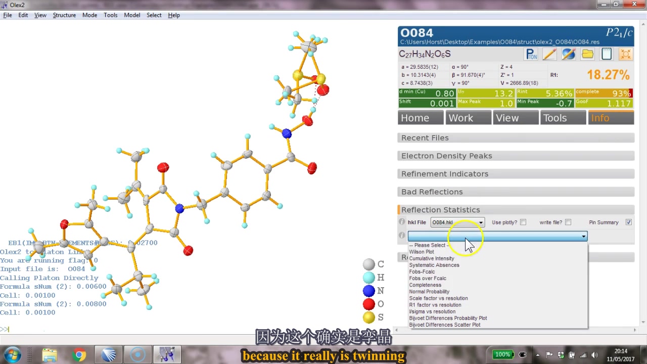 Olex2视频教程——一个孪晶示例(O084)_哔哩哔哩 (゜-゜)つロ 干杯~-bilibili
