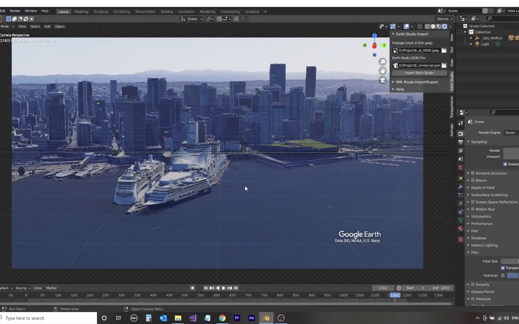 谷歌地球Google Earth Studio和Blender结合制作技巧和修复_哔哩哔哩_bilibili