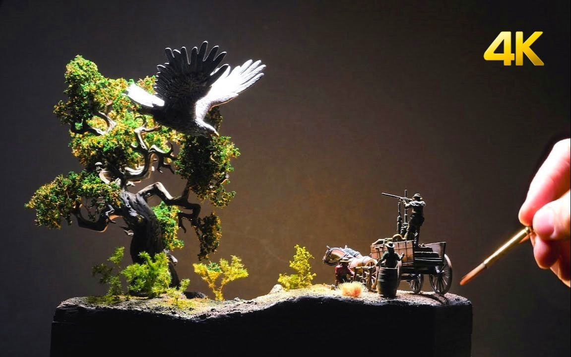 【4K】大佬制作「巨鹰攻击强盗」狂野西部微缩场景 | 作者：Boylei Hobby Time | 机翻中文 - 视频下载 Video ...