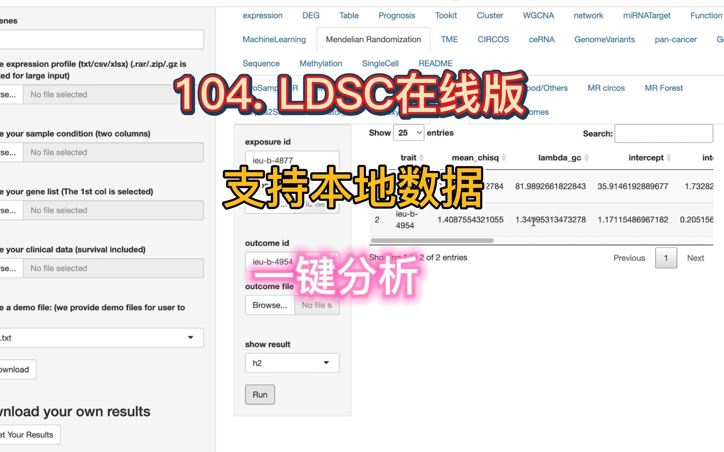 104. LDSC在线版一键分析（支持本地数据） - 视频下载 Video Downloader