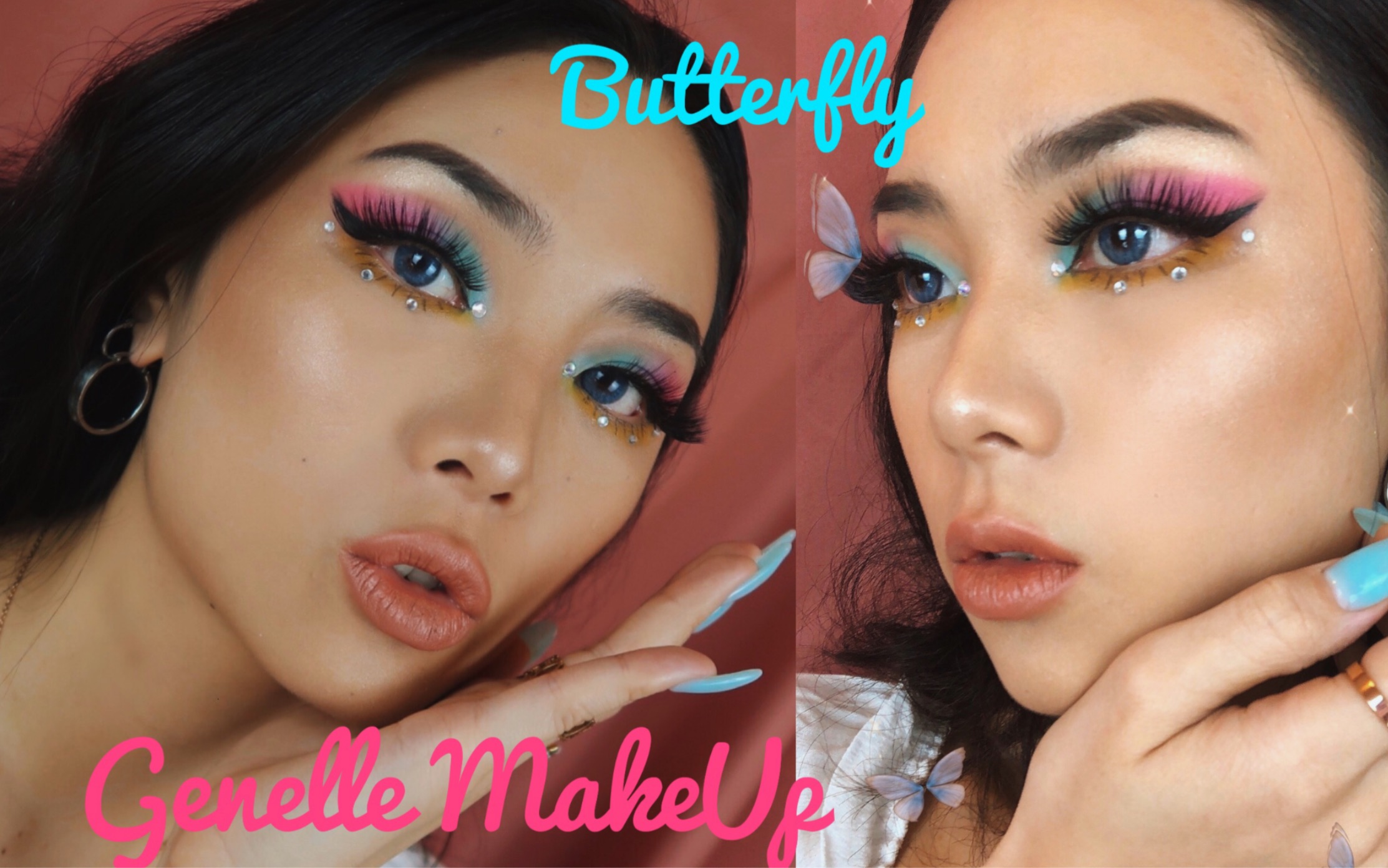 [爆皮気]神仙花蝴蝶眼妆｜油管网红Genelle仿妆 EUPHORIA INSPRIDE MAKEUP_哔哩哔哩_bilibili