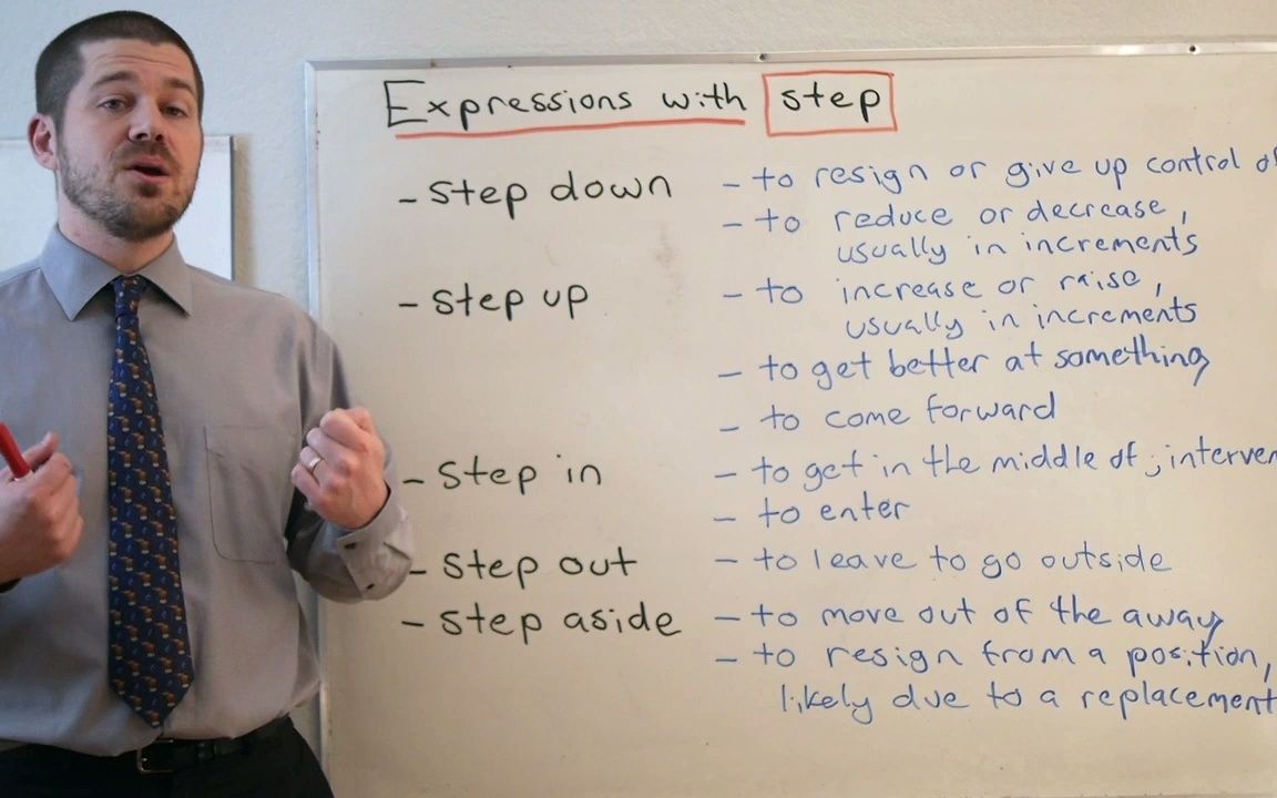 Phrasal Verbs - Expressions with 'STEP' -Grammar - Maple Leaf ESL_哔哩哔哩 ...