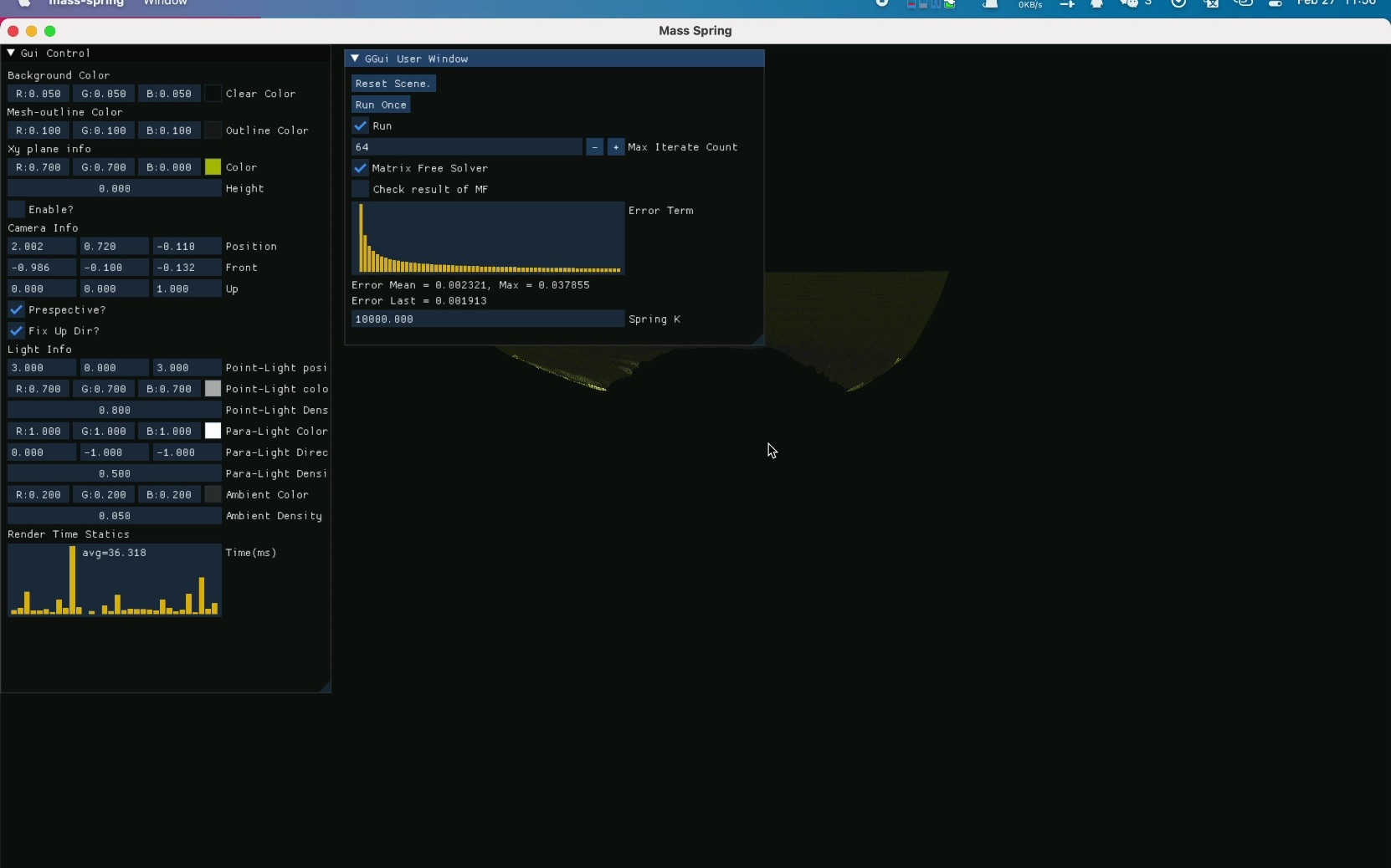 Simulate 100x100 mass spring system in Real Time (~25fps)-Adversarr ...