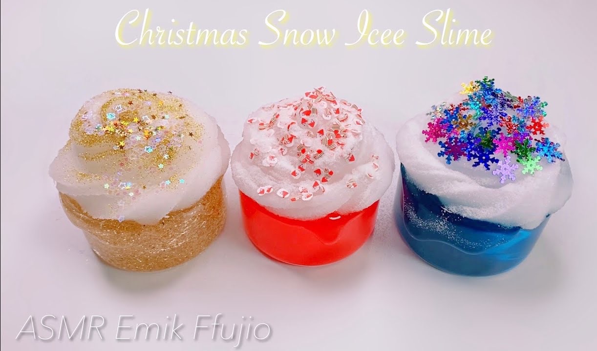【Emiko Ffujio助眠】 ️圣诞冰激凌小蛋糕史莱姆🎁Christmas Snow Icee Slime-三两砂糖-三两砂糖-哔哩哔哩视频