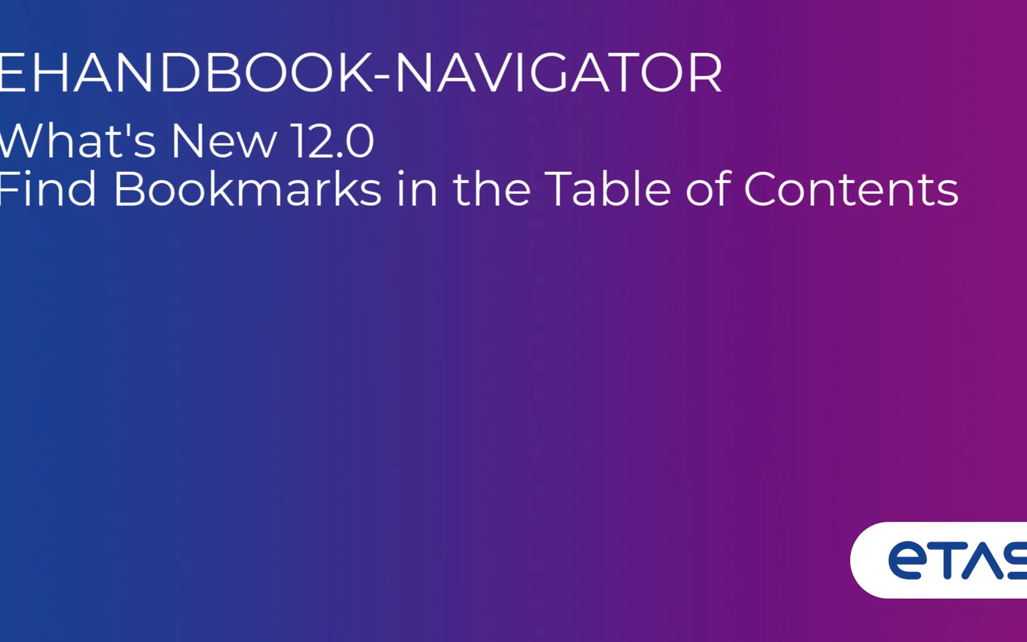 EHANDBOOK-NAVIGATOR V12.0 新功能-ETAS易特驰-ETAS易特驰-哔哩哔哩视频