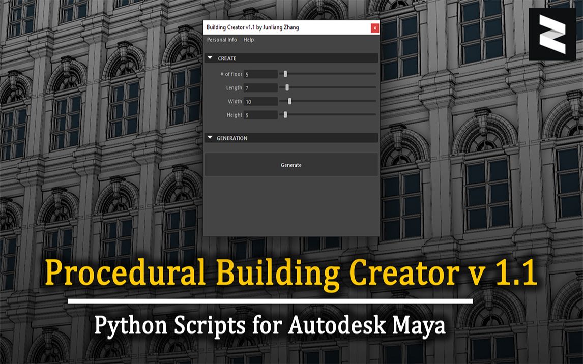 [Maya Python] 程序化建筑一键生成器 v1.1_哔哩哔哩_bilibili