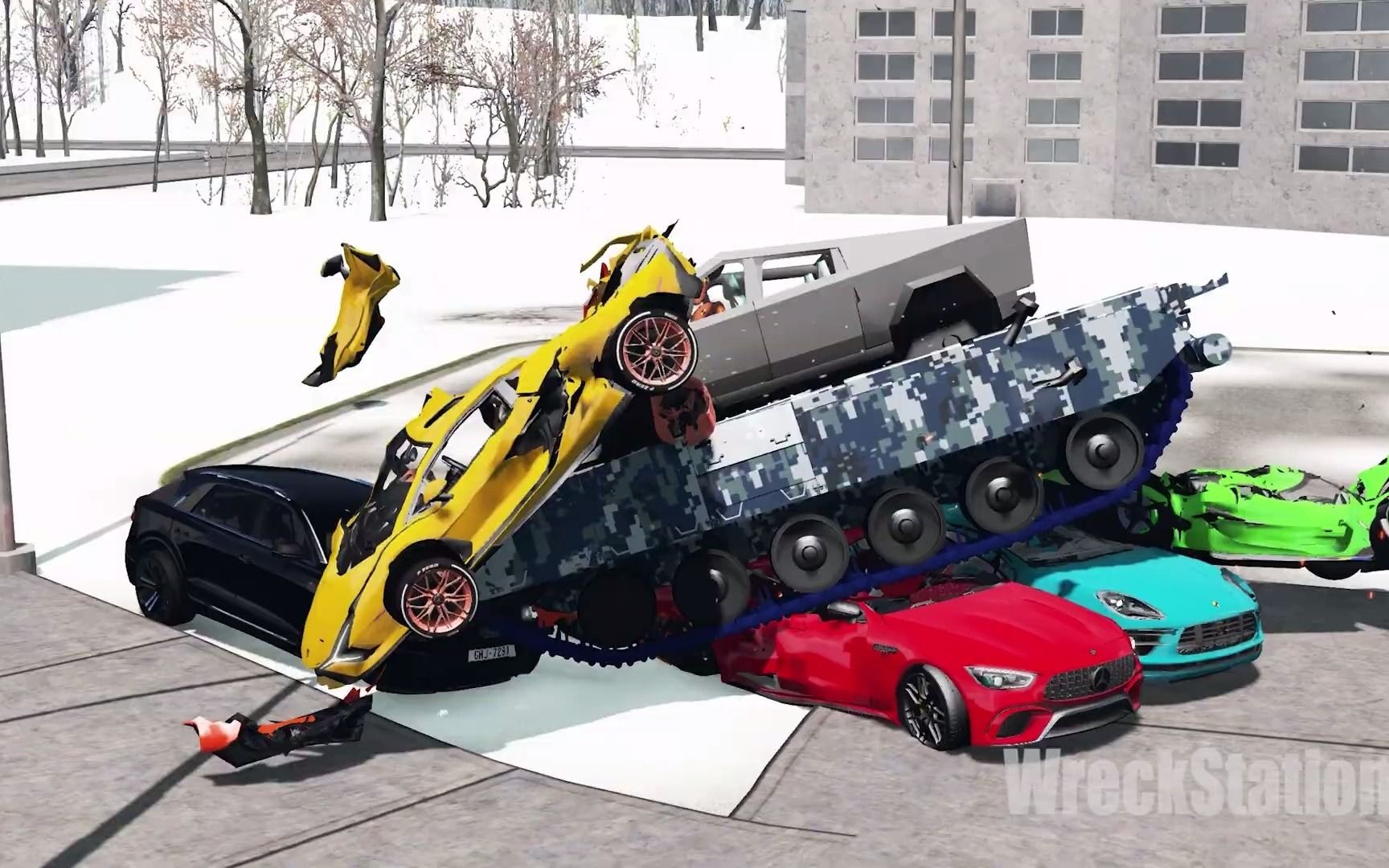 混合履带怪物车祸#7 - Beamng drive - WreckStation_哔哩哔哩_bilibili