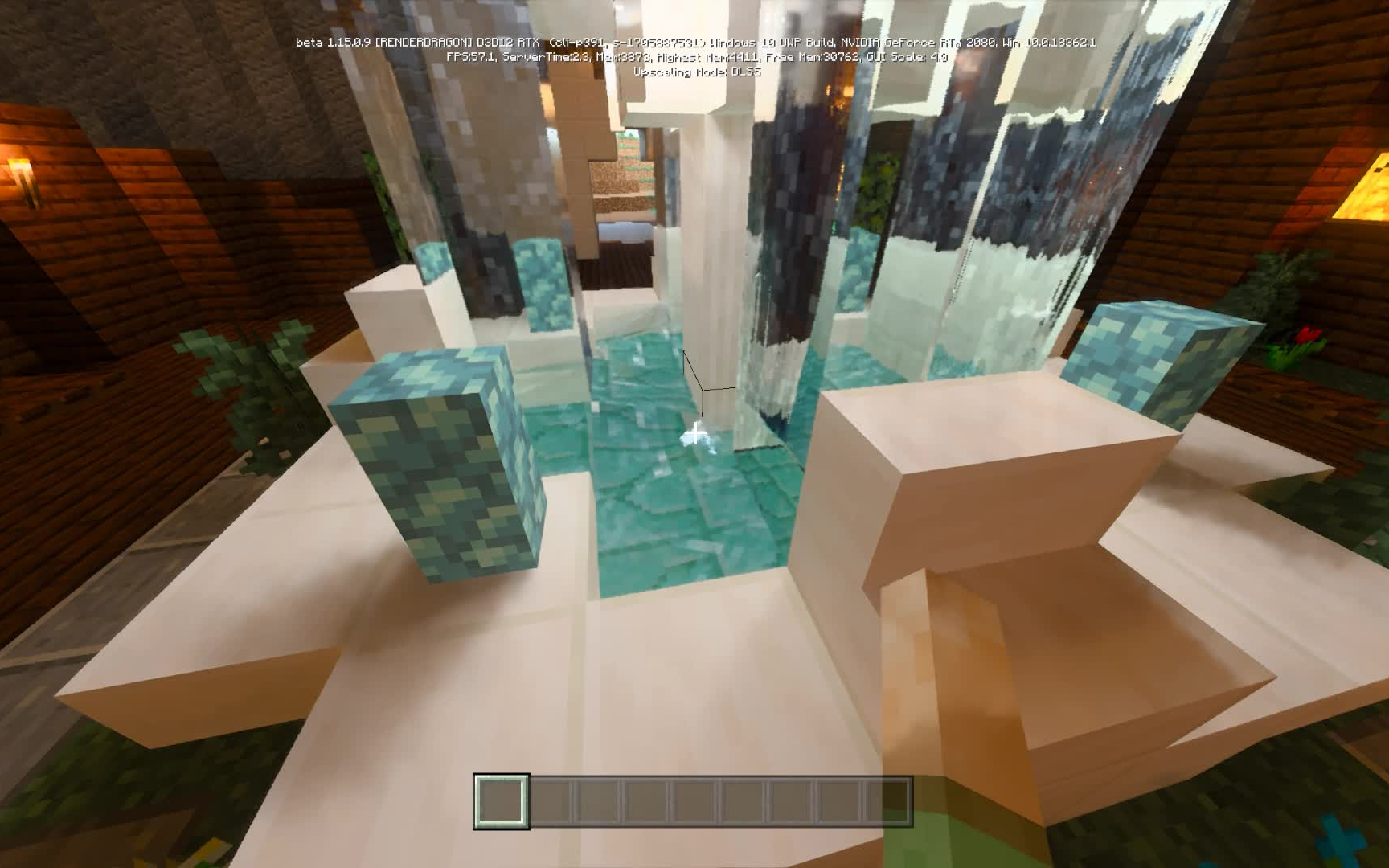 [4k]我的世界 光线追踪 UMSOEA R17 (更多反射性球体，拱形，圆柱体，逼真的场景和倾斜度方块）