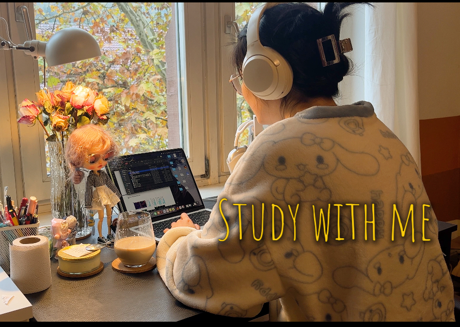 【实时study with me】原速纯声白噪音陪伴学习｜深秋在暖烘烘的房间里窗前学习｜实时37min-Jade_cccdy-Jade ...