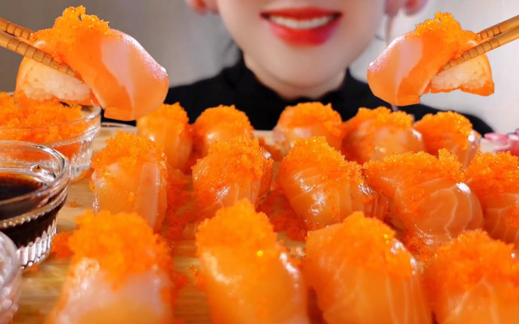 【剪吞咽】MaryB 三文鱼寿司-兜圈羽毛-兜圈羽毛-哔哩哔哩视频