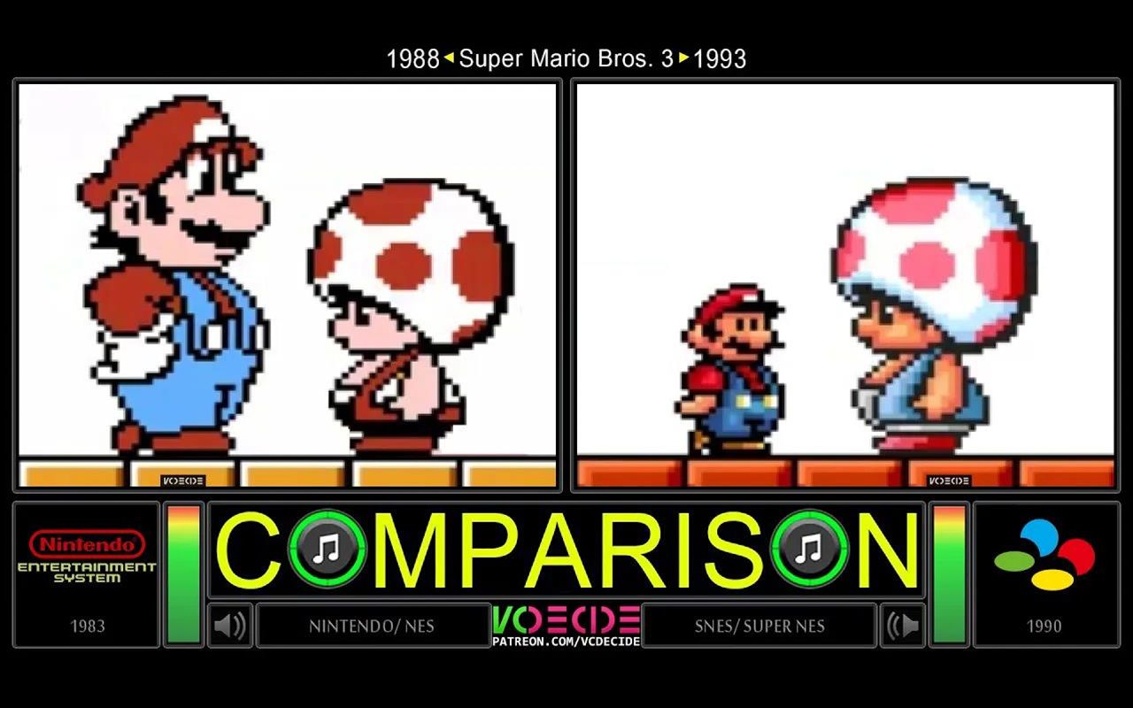 超级马里奥兄弟3 | FC vs SFC | 并排画质对比_哔哩哔哩_bilibili