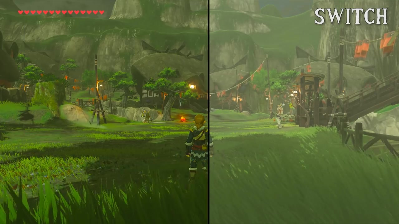 塞尔达荒野之息CEMU模拟器最高画质 VS Nintendo Switch_哔哩哔哩_bilibili