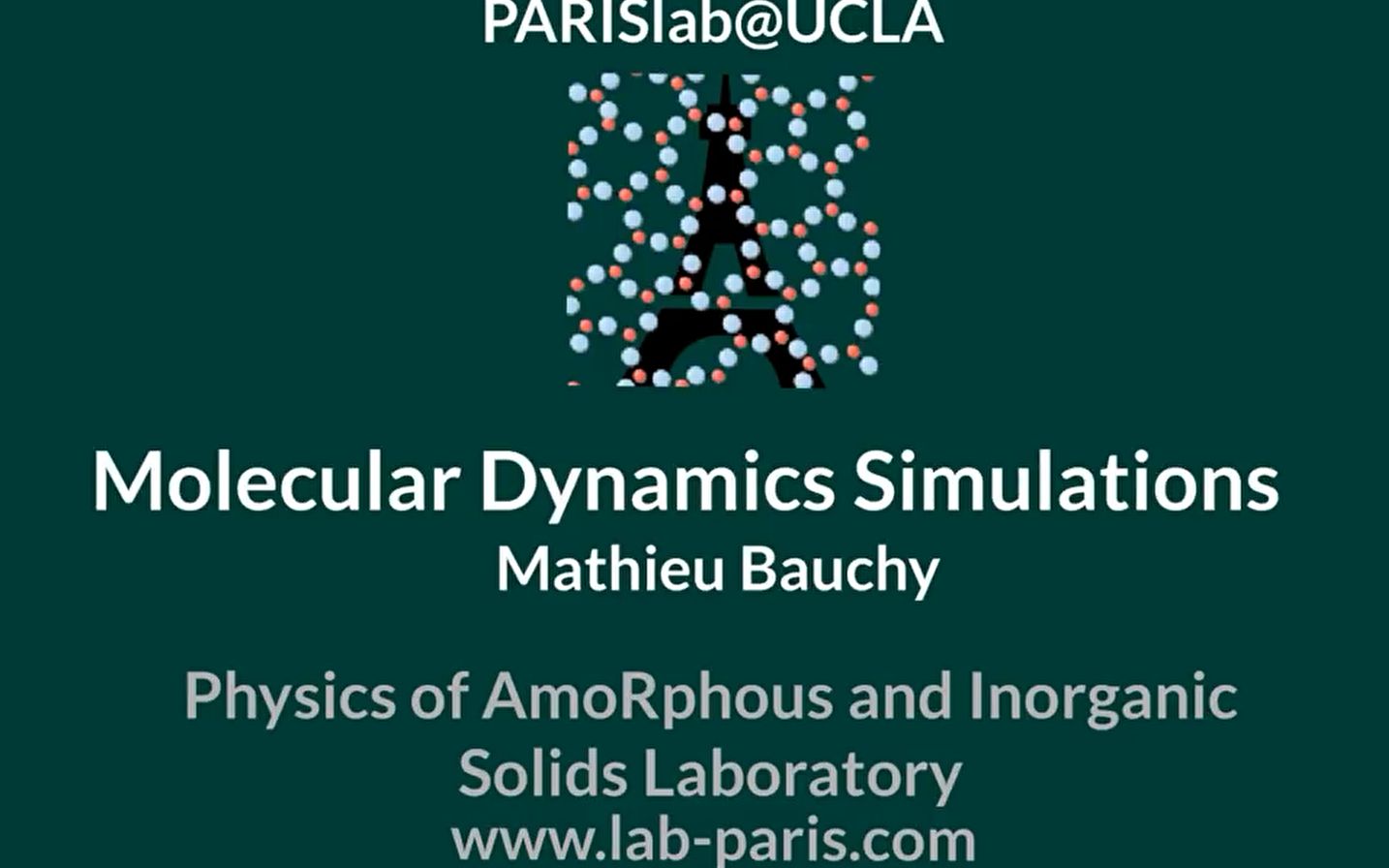 Basics of Molecular Dynamics Simulations分子动态模拟教程_哔哩哔哩_bilibili