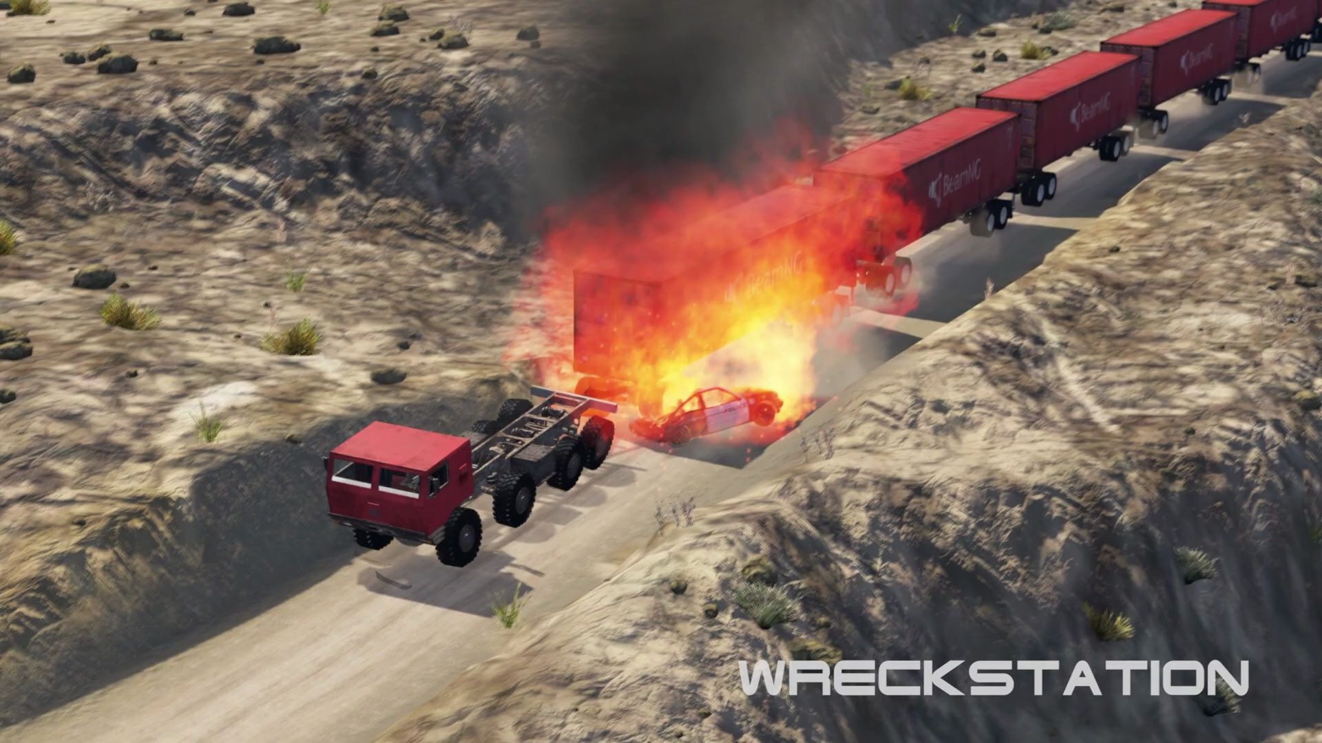 公路列车车祸#6 - Beamng drive - WreckStation_哔哩哔哩_bilibili