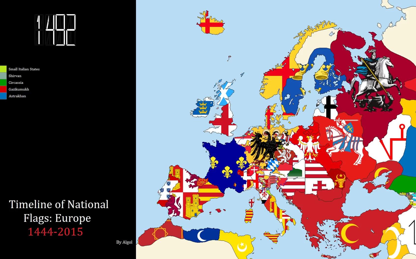 欧洲FlAG势力变迁（1444-2015）_哔哩哔哩 (゜-゜)つロ 干杯~-bilibili
