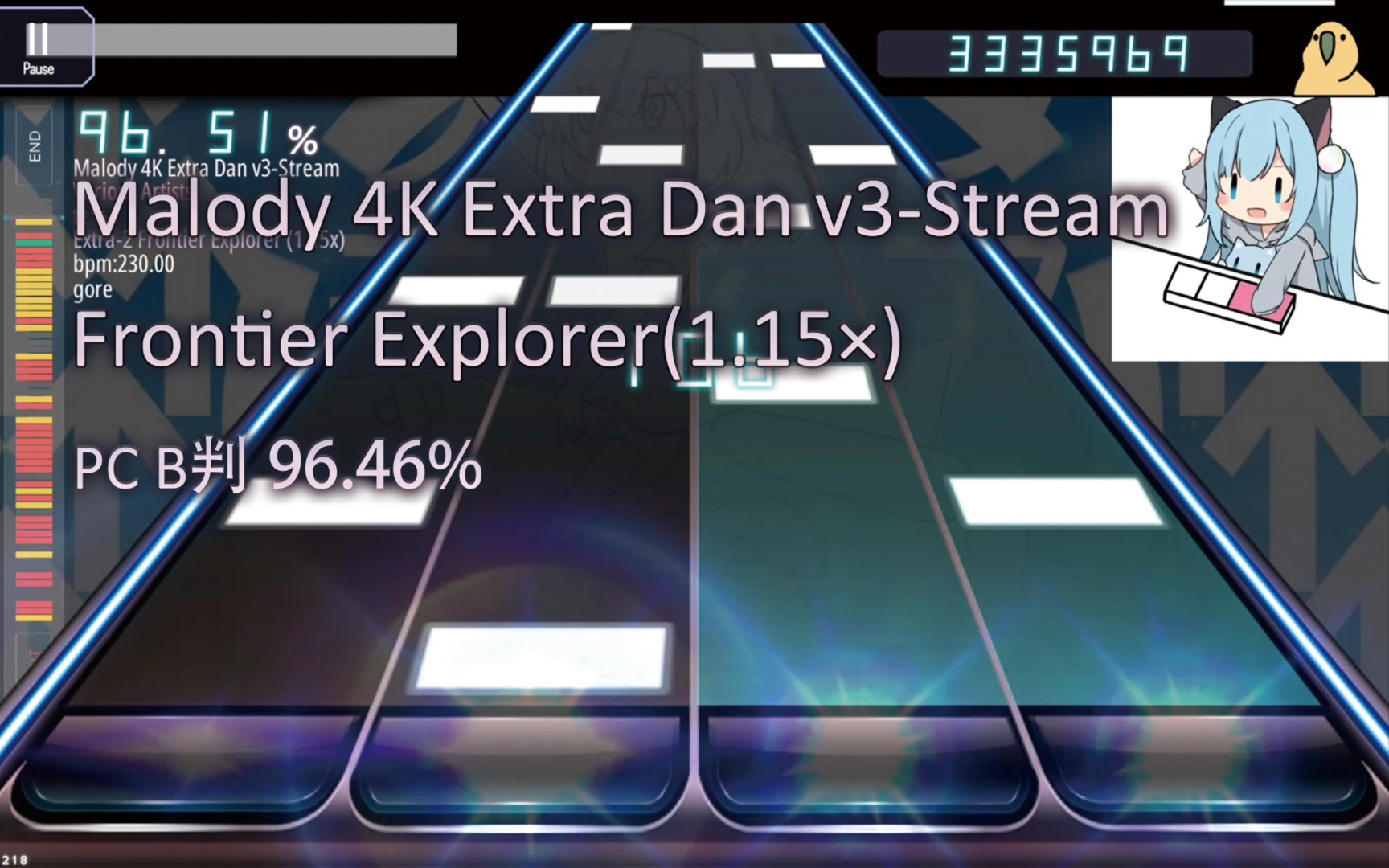 【Malody/PC】Frontier Explorer(1.15×)（Malody 4K Extra Dan v3-Stream) B判 ...