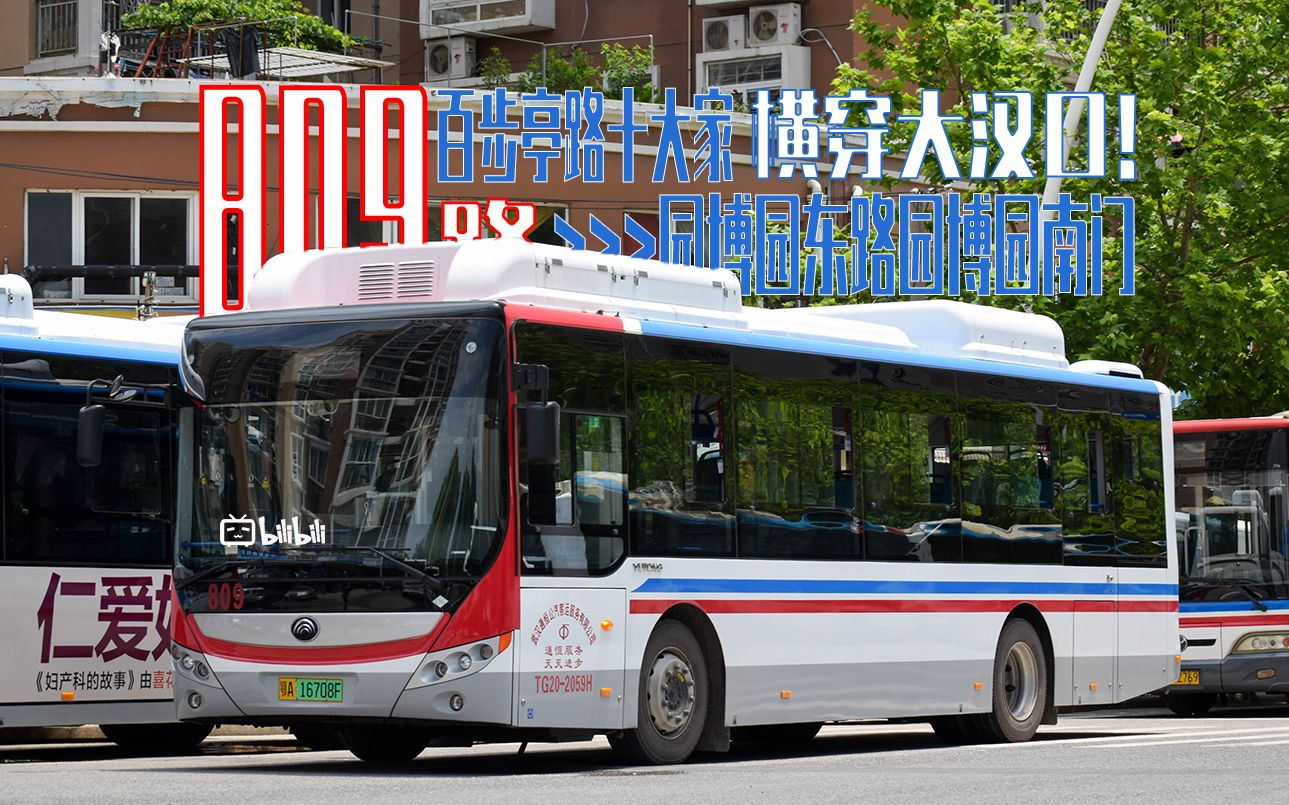「武汉公交」809路，东托十大家，西举园博园，横穿大汉口！_哔哩哔哩_bilibili