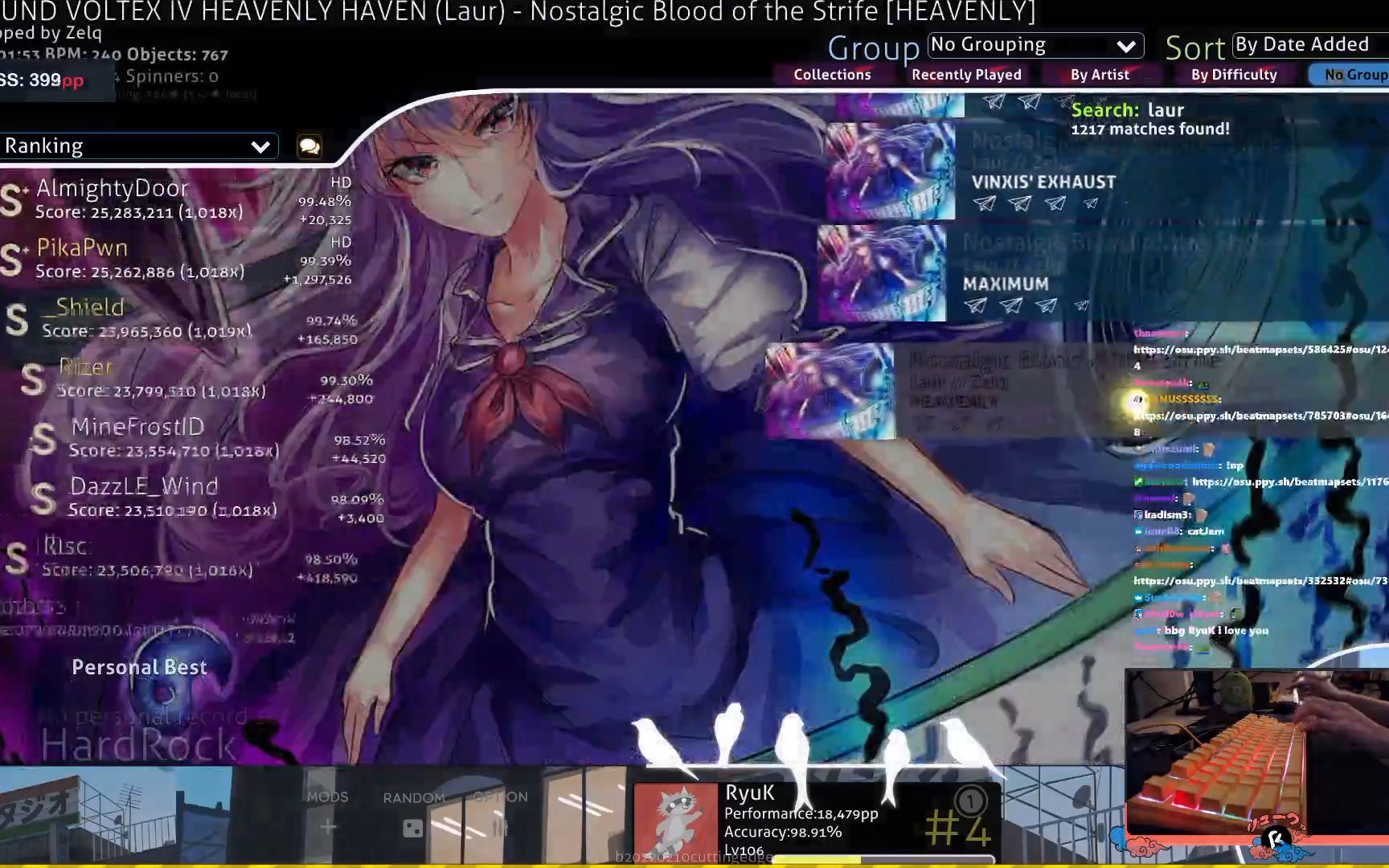 【osu!】RyuK 2022.2.13 直播录像_哔哩哔哩bilibili