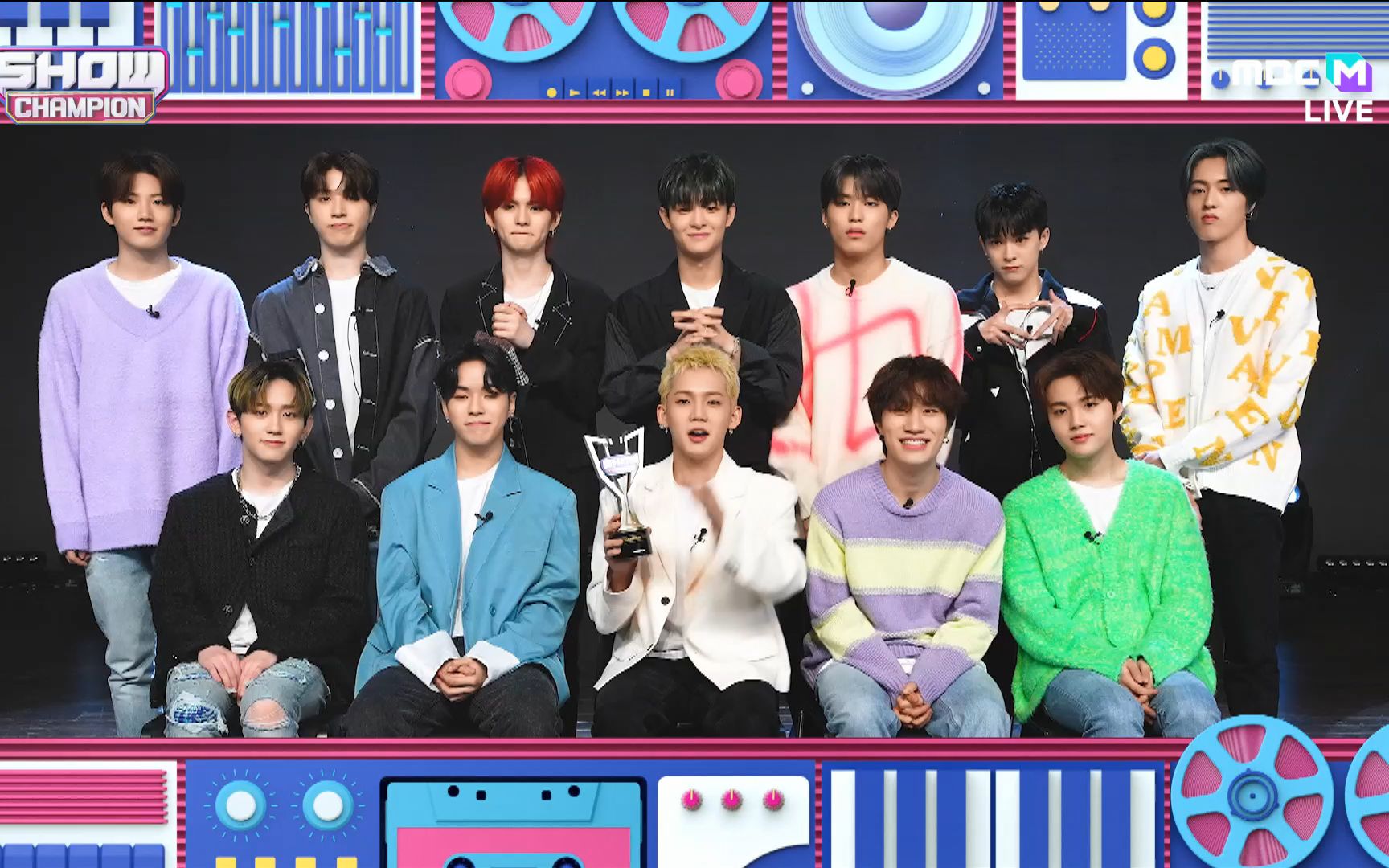 【TREASURE | 高清视频】祝贺TREASURE 初一位！ MBC M Show Champion_哔哩哔哩_bilibili