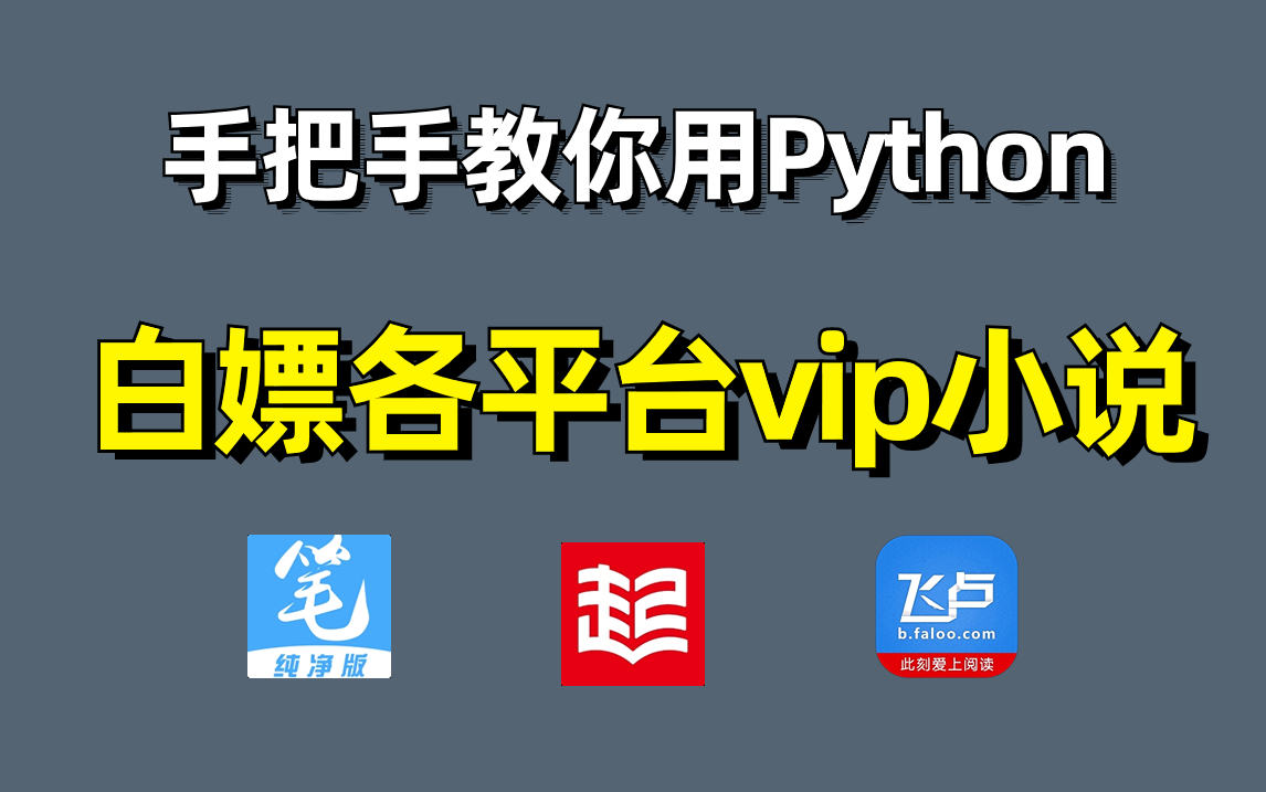 【Python爬虫】手把手教你用Python白嫖各平台vip付费小说，提供配套源码，零基础也能上手！ - 视频下载 Video Downloader