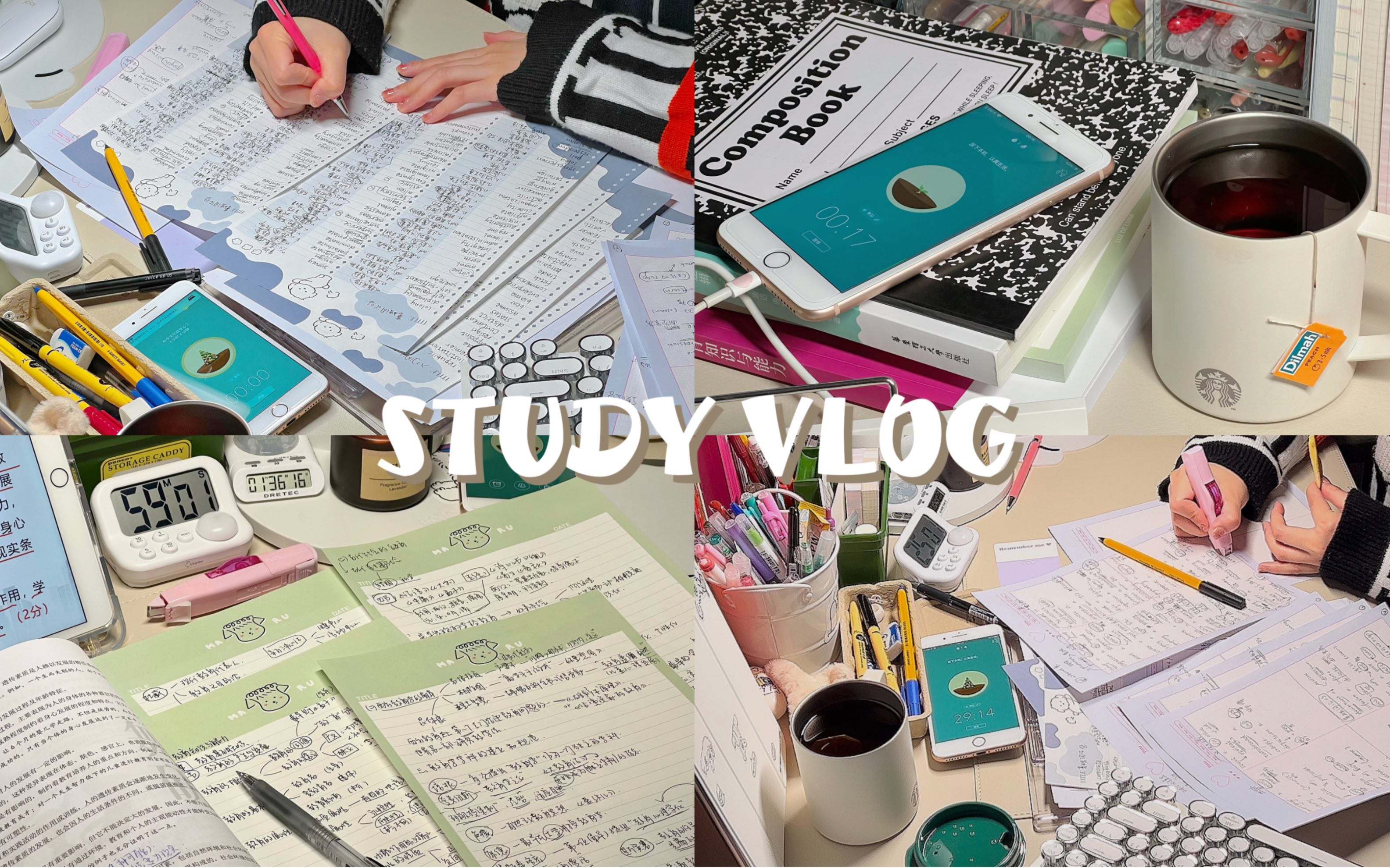 study vlog | 晚间4h高效学习记录 | 动力向 | 背单词 | 拆拍纸本 | 学着学着就饿了-小羊好運百分百_-小羊好運百分百 ...