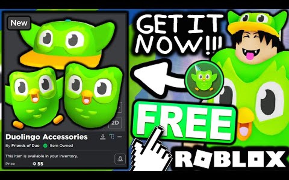 免费的饰品！如何获得Duolingo服装和Duolingo平帽！(Roblox Duolingo活动)_哔哩哔哩bilibili