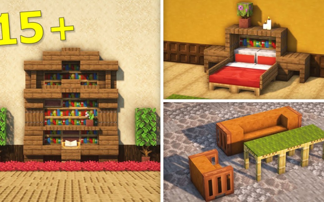 【Minecraft】15种内部构建技巧和设计理念！（Goldrobin）_我的世界_教学