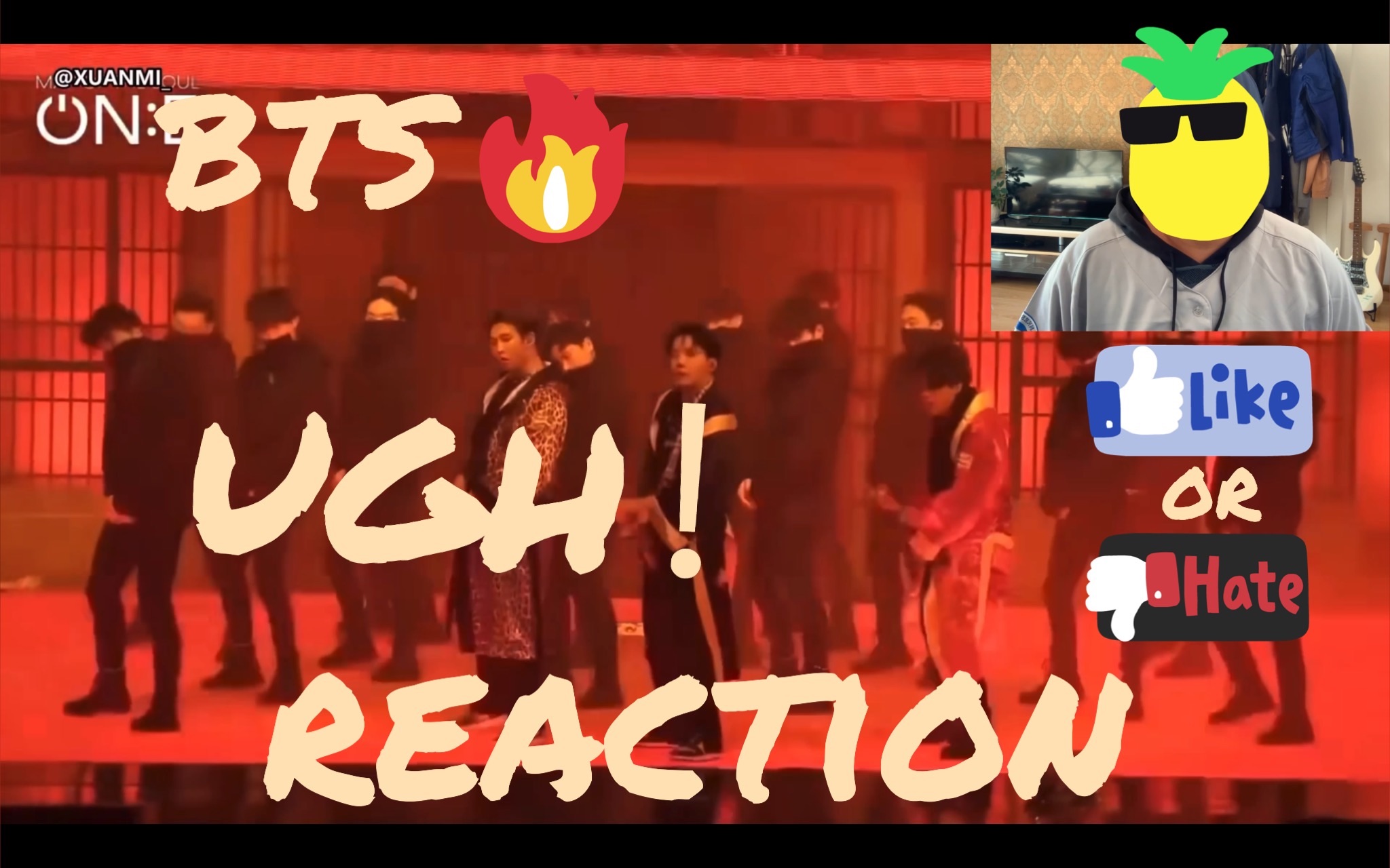 BTS🔥拳皇出击！UGH！（Live）reaction（反应视频）_哔哩哔哩_bilibili