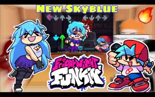 Friday night funkin反应Skybule MOD老版和重制版_哔哩哔哩_bilibili