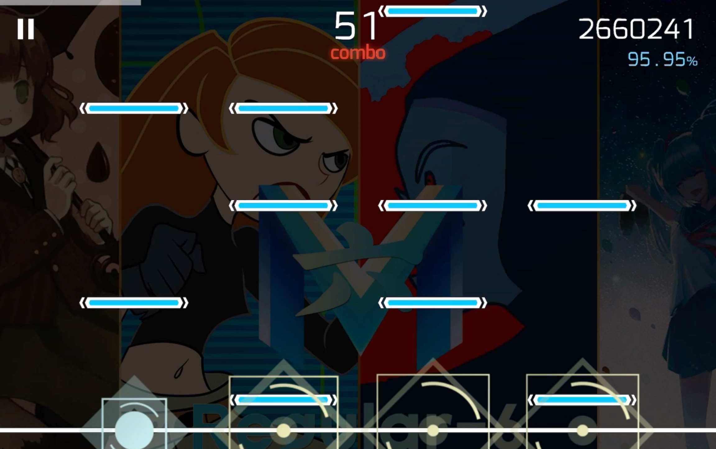 【Malody/逆天一拖三】Regular 6th dan v3 pass！（C95.53%）_手机游戏热门视频