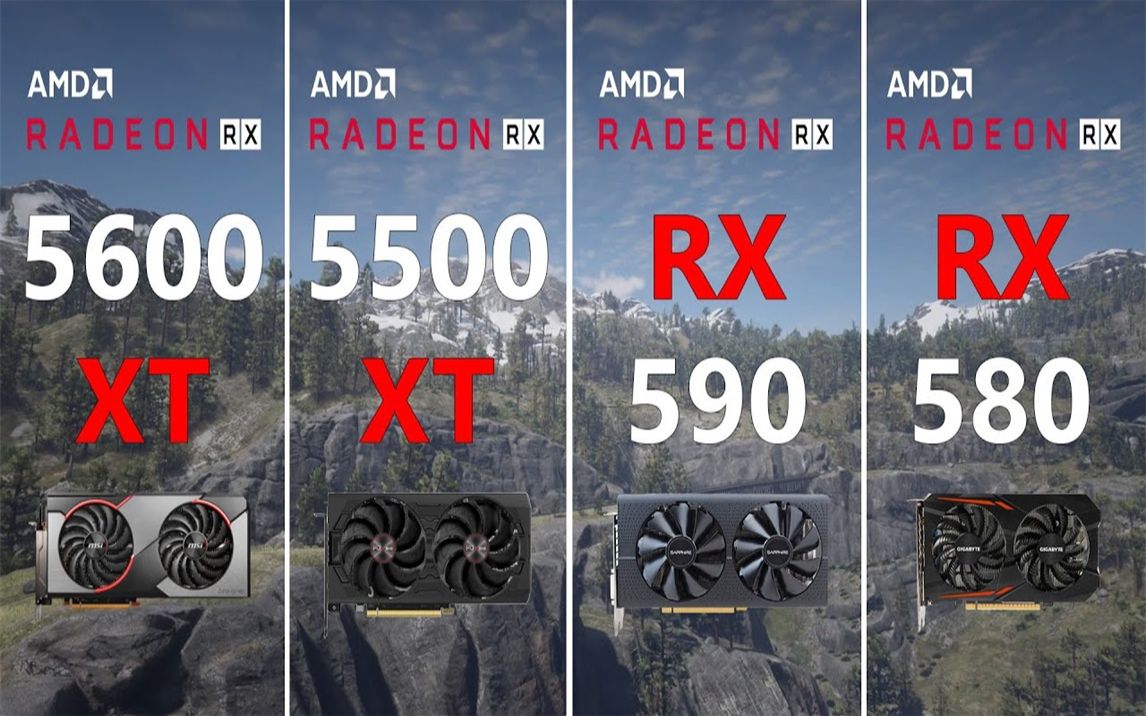 RX 5600XT 6G vs RX 5500XT 4G vs RX 590 580 8G 显卡游戏性能测试对比（1080P分辨率，CPU为 ...