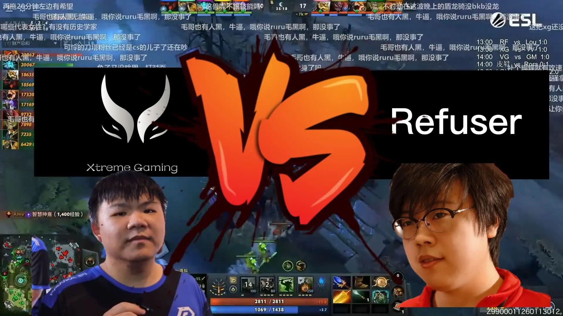 XG vs Refuser【Xinq与Chalice解说】ESL第二局（弹幕版）_游戏热门视频