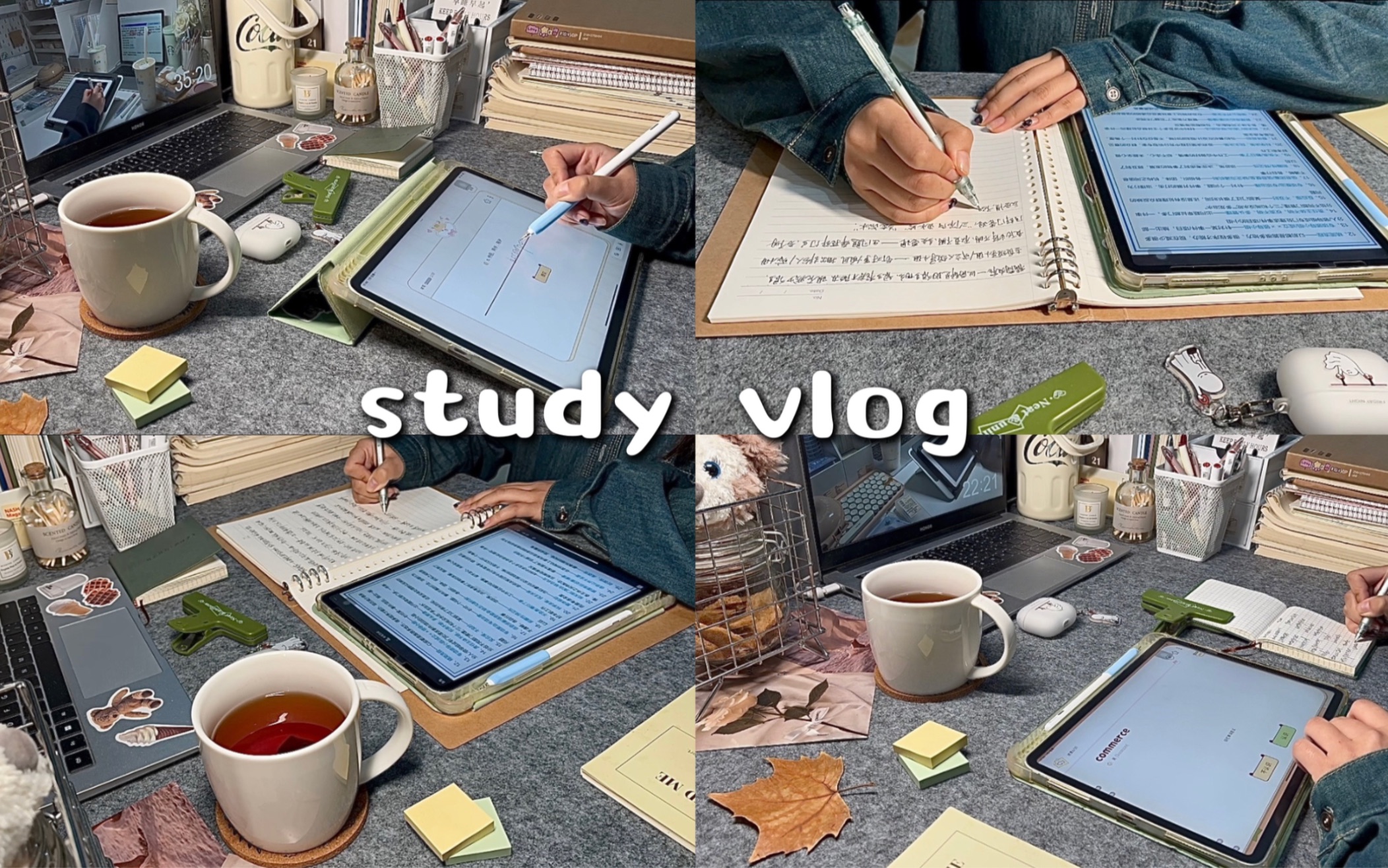 study vlog |学习搭子｜沉浸式学习｜记英语单词｜备考｜自律自由｜充实快乐-我叫格子同学-我叫格子同学-哔哩哔哩视频