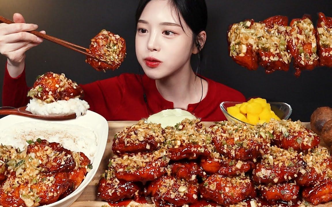 【Boki】吃点新品无骨mablo恶魔炸鸡！- 炸鸡盖饭和black芝士球, 梦幻组合。-亲爱的Boki-亲爱的Boki-哔哩哔哩视频