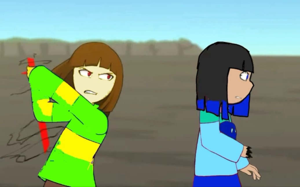 Glitchswap Jessica vs Chara (colormation)_哔哩哔哩_bilibili