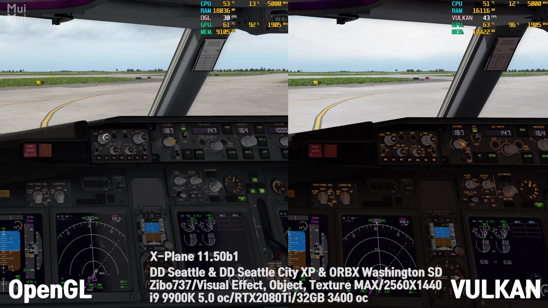 X-plane 11.50 Vulkan vs. OpenGL 对比_哔哩哔哩_bilibili