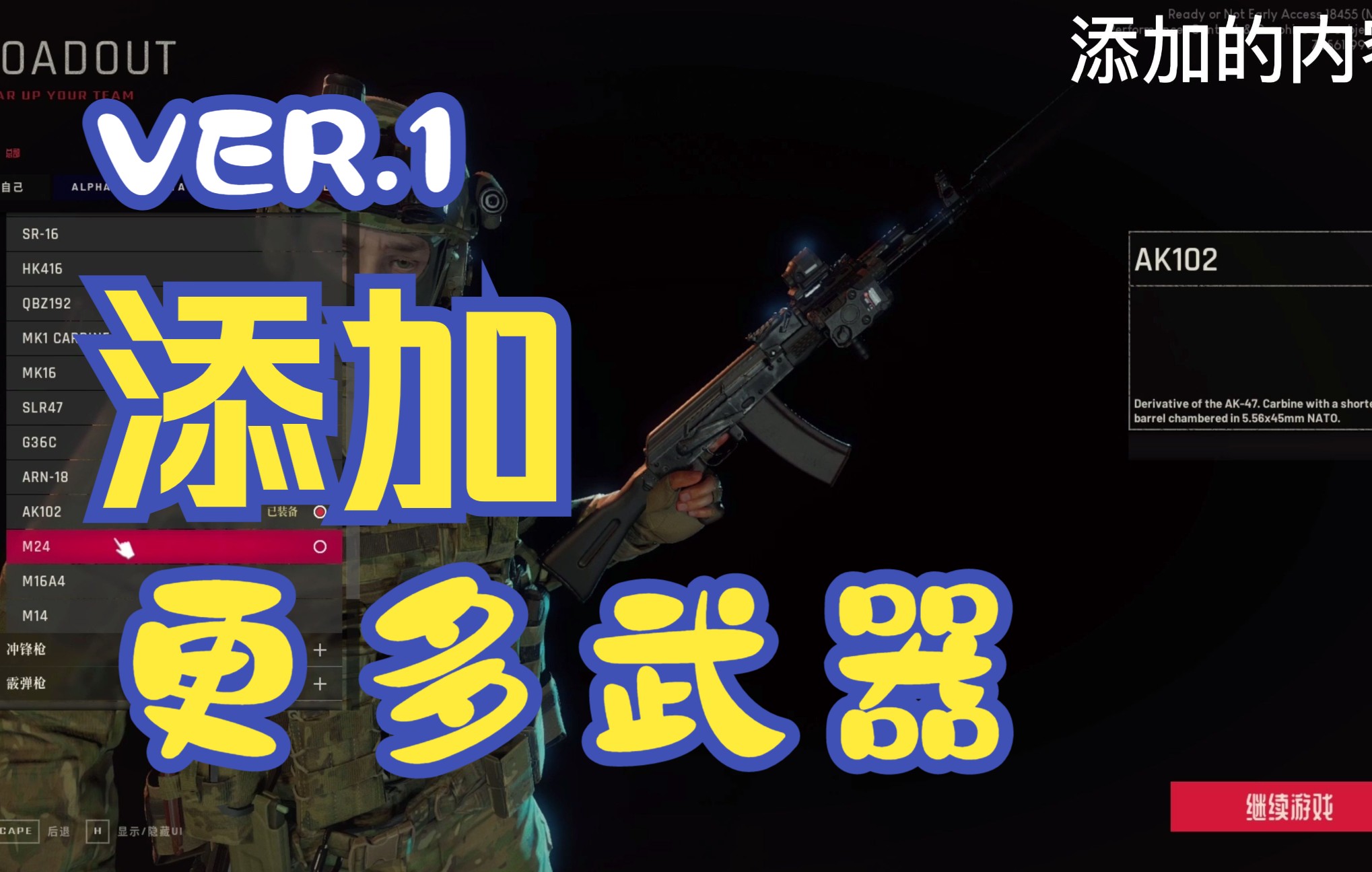 【Ready Or Not】MCX VITRUS+Mavl mod与测试版速瞄测试