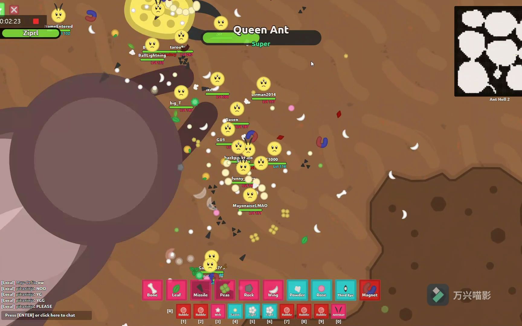 [florr.io jungle,maze]:healing-50%+mobile phone,skill issue?